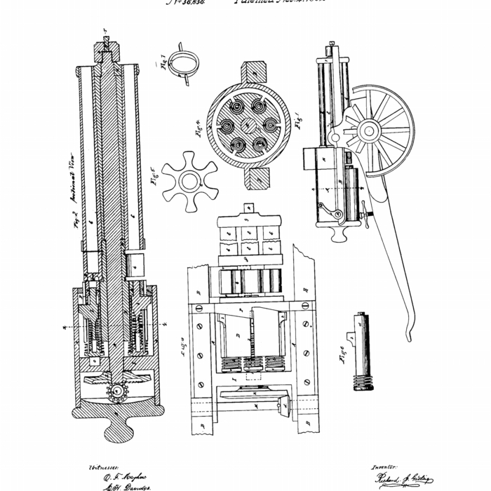 Revolving Battery Guns - Custom Framed Art | Level Frames