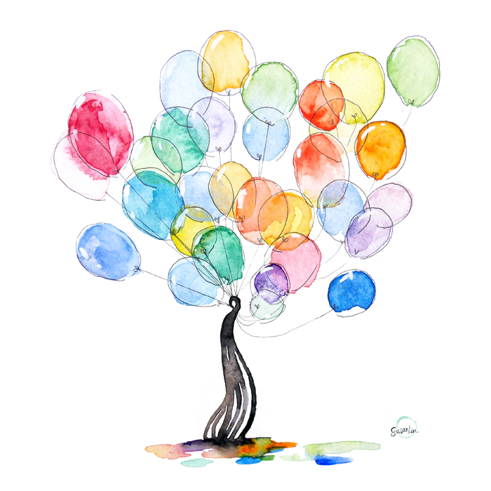 Balloon Tree - Custom Framed Art | Level Frames